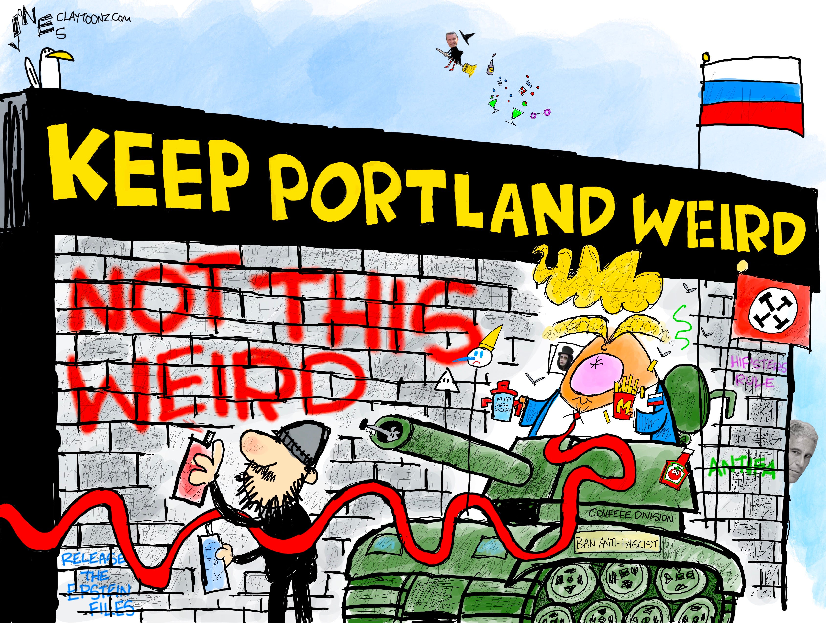 Keep Portland Weird - by Clay Jones - Claytoonz