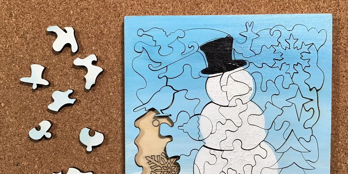 17. A singing snowman and jigsaw puzzle - by Bill Huot