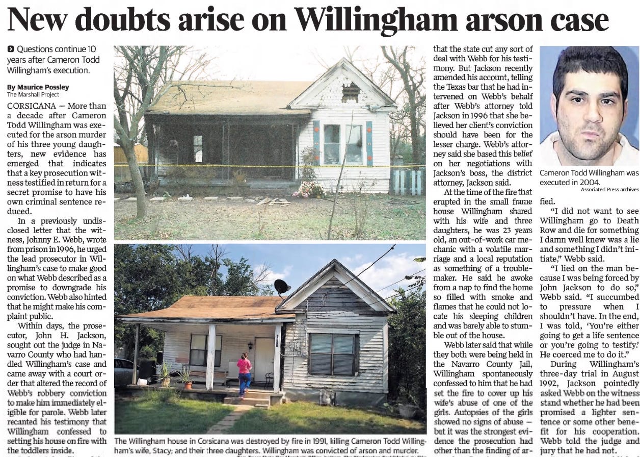 Trial By Fire: The Tragic Tale of Cameron Todd Willingham