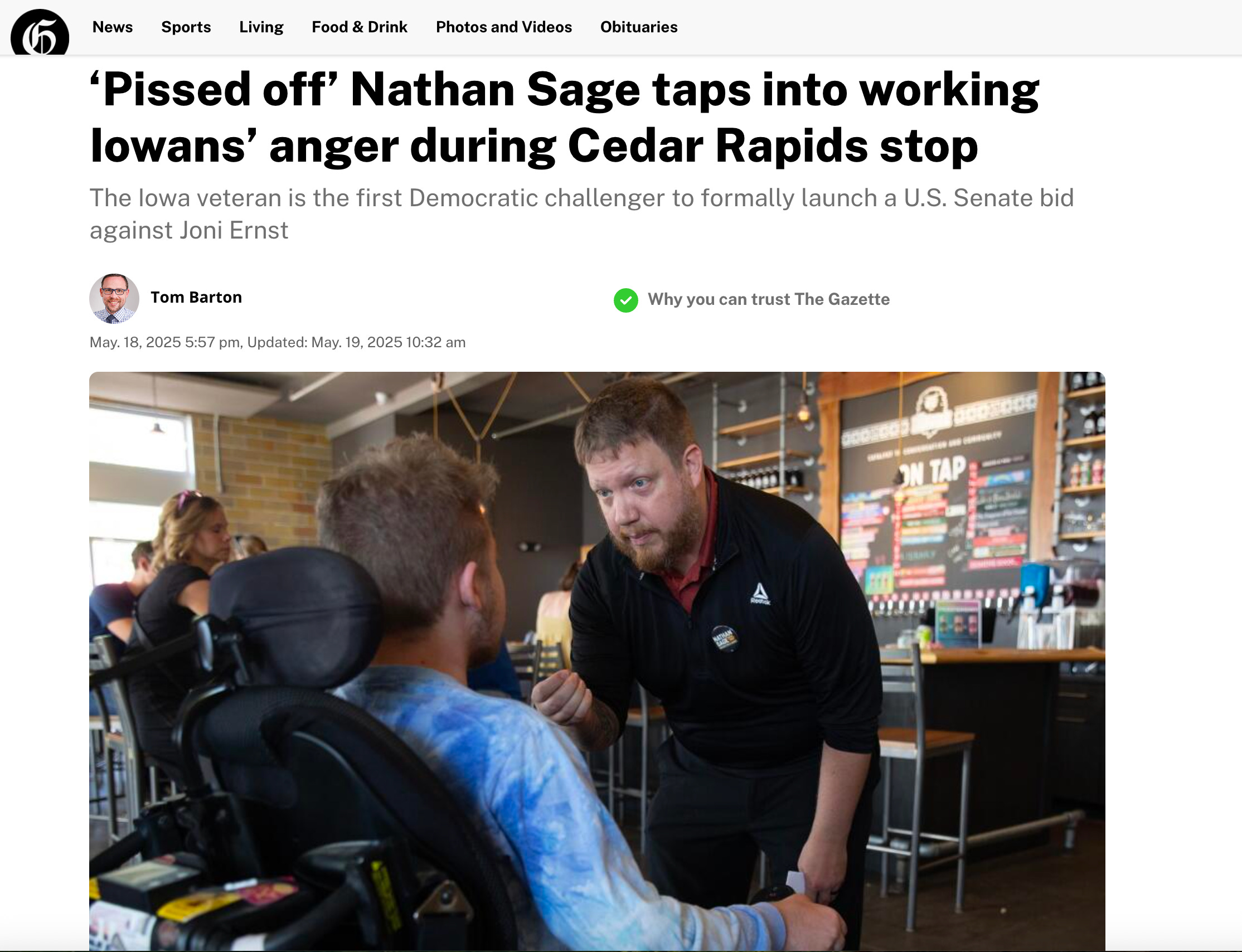 New Polling shows Democratic Challenger Nathan Sage leads Incumbent ...