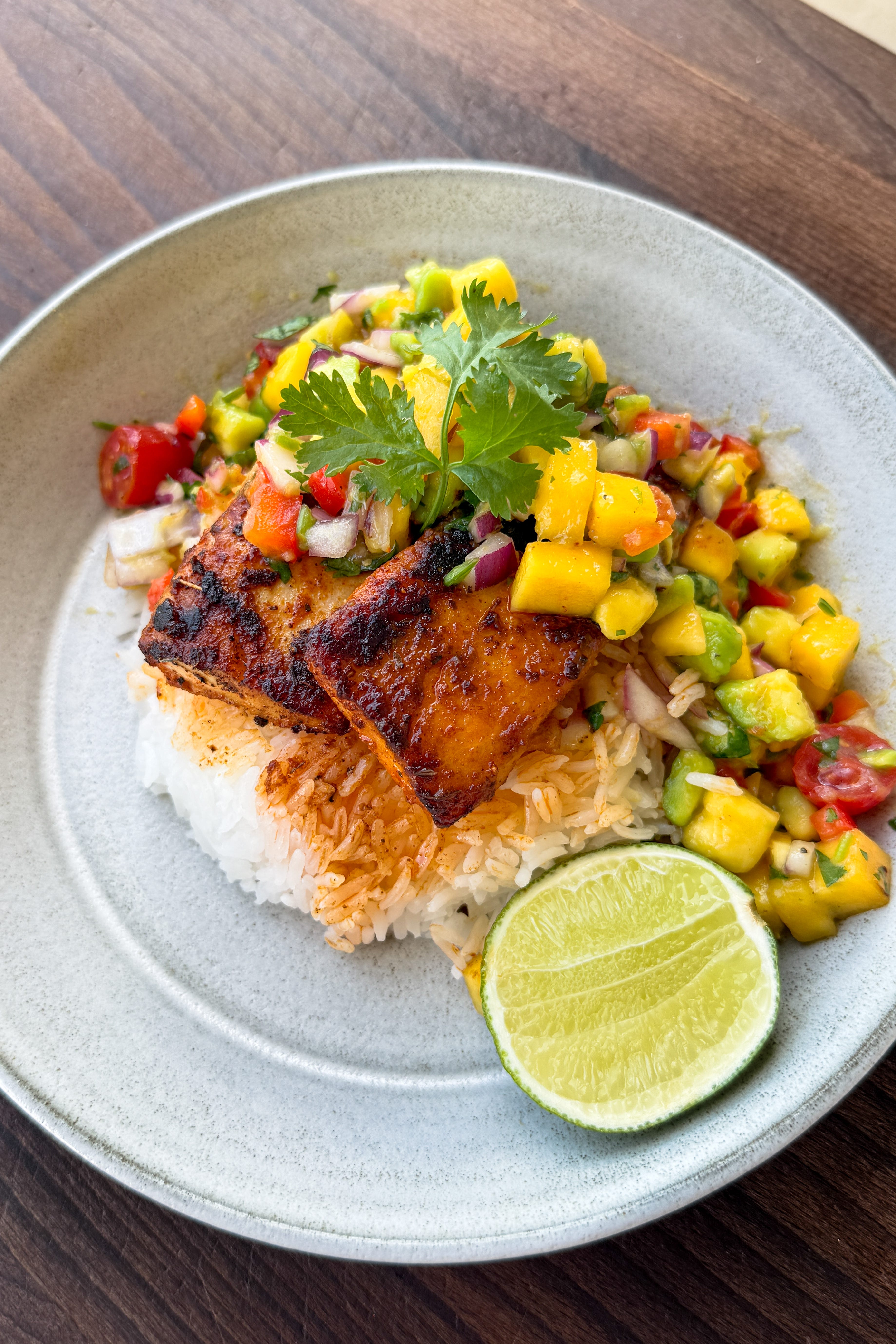 Blackened Mahi Mahi with Mango Avocado Salsa