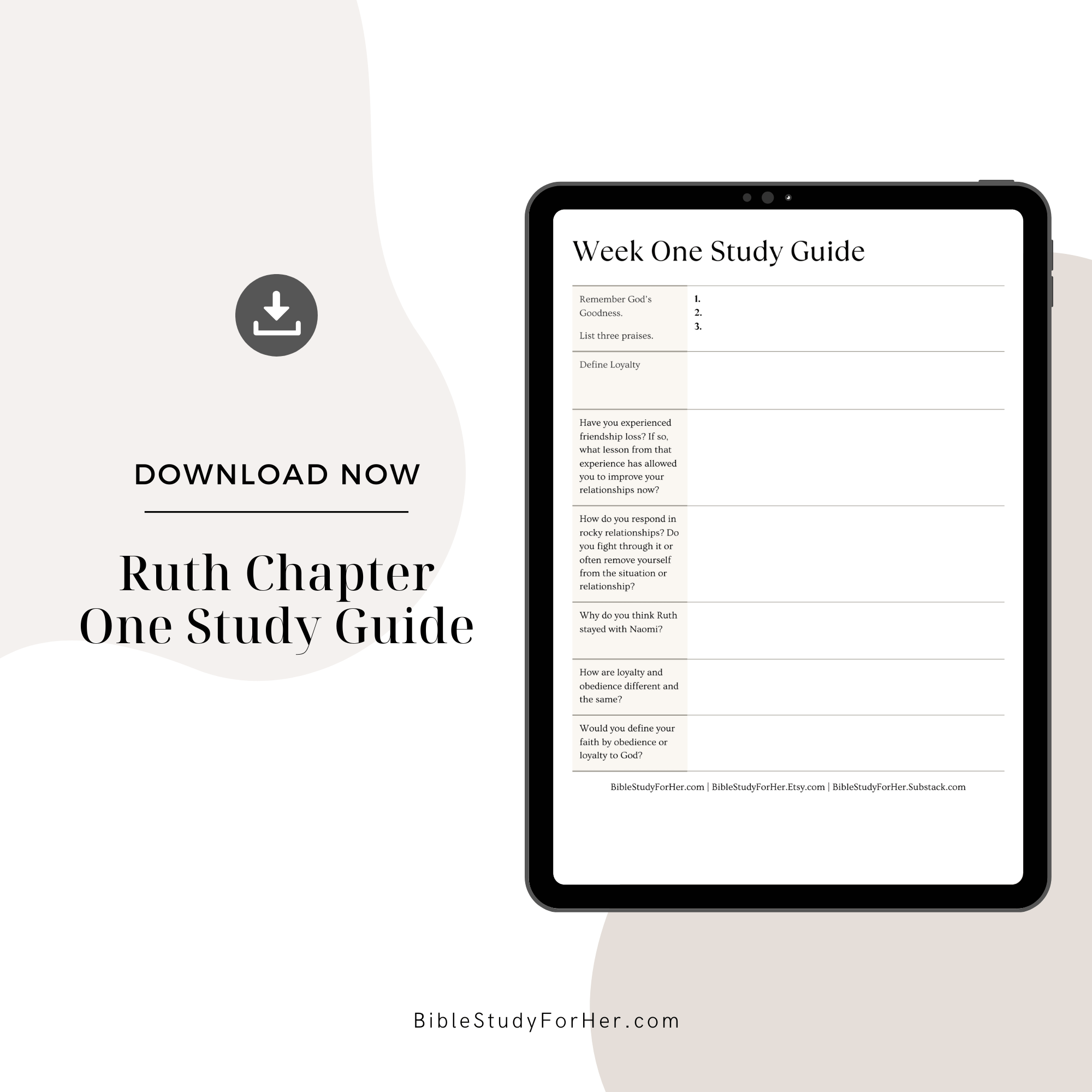 Ruth Chapter One Study Guide And Scripture Journal