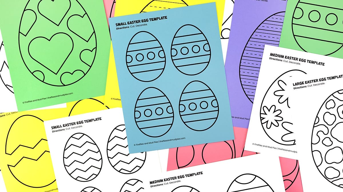 Easter Egg Templates - Fireflies and Mud Pies