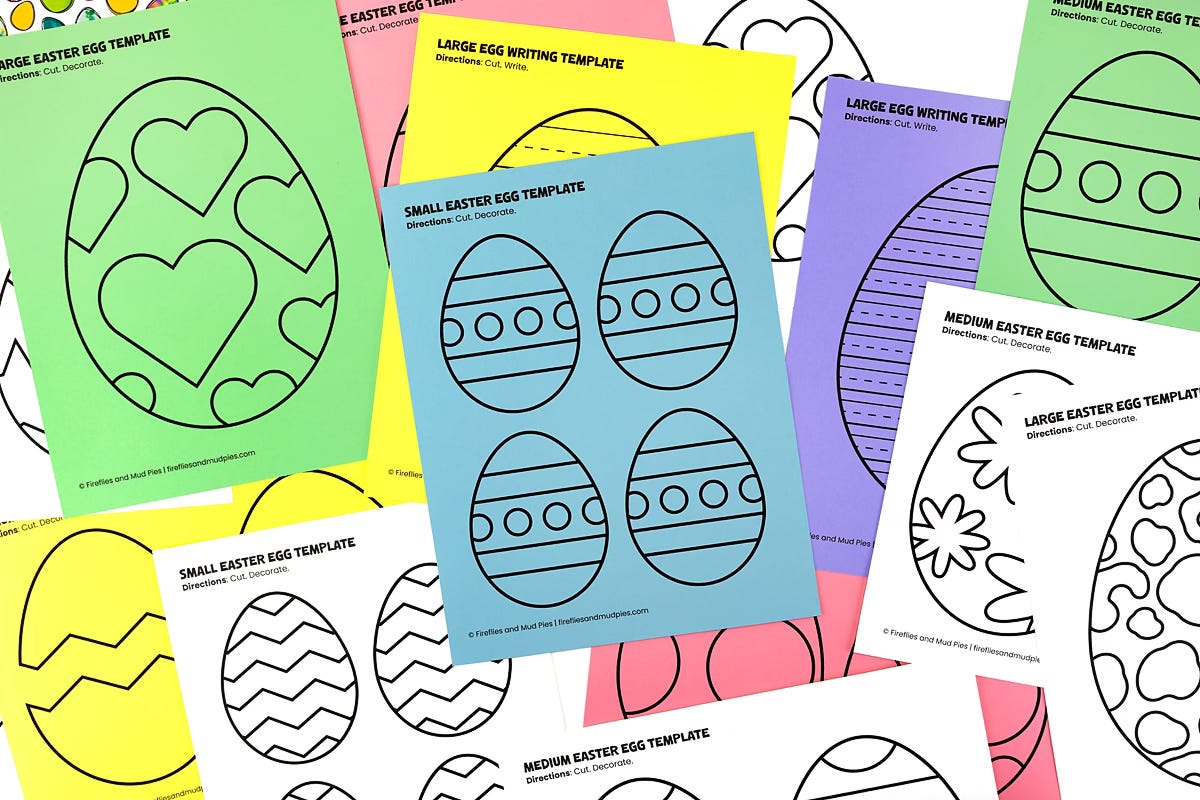 Easter Egg Templates - Fireflies and Mud Pies