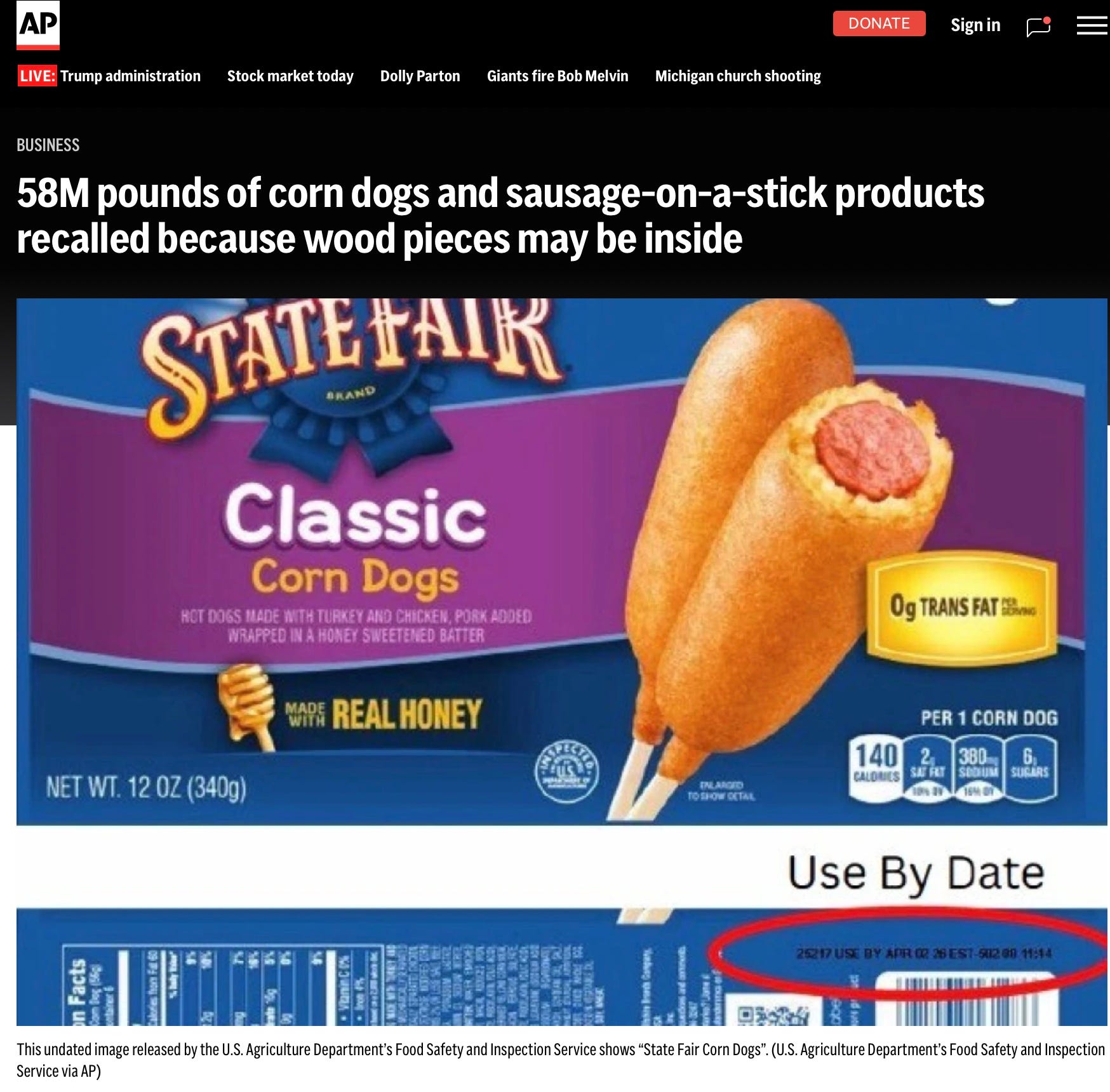 58 million pounds of Tyson's Corn Dogs recalled for bits of wood mixed ...