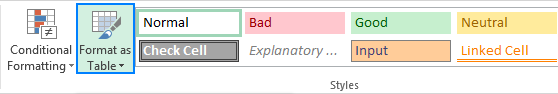 Excel table styles and formatting: how to apply, change and remove
