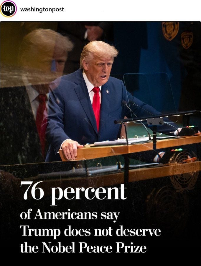 Orange Hitler doesn't win Nobel Peace Prize.