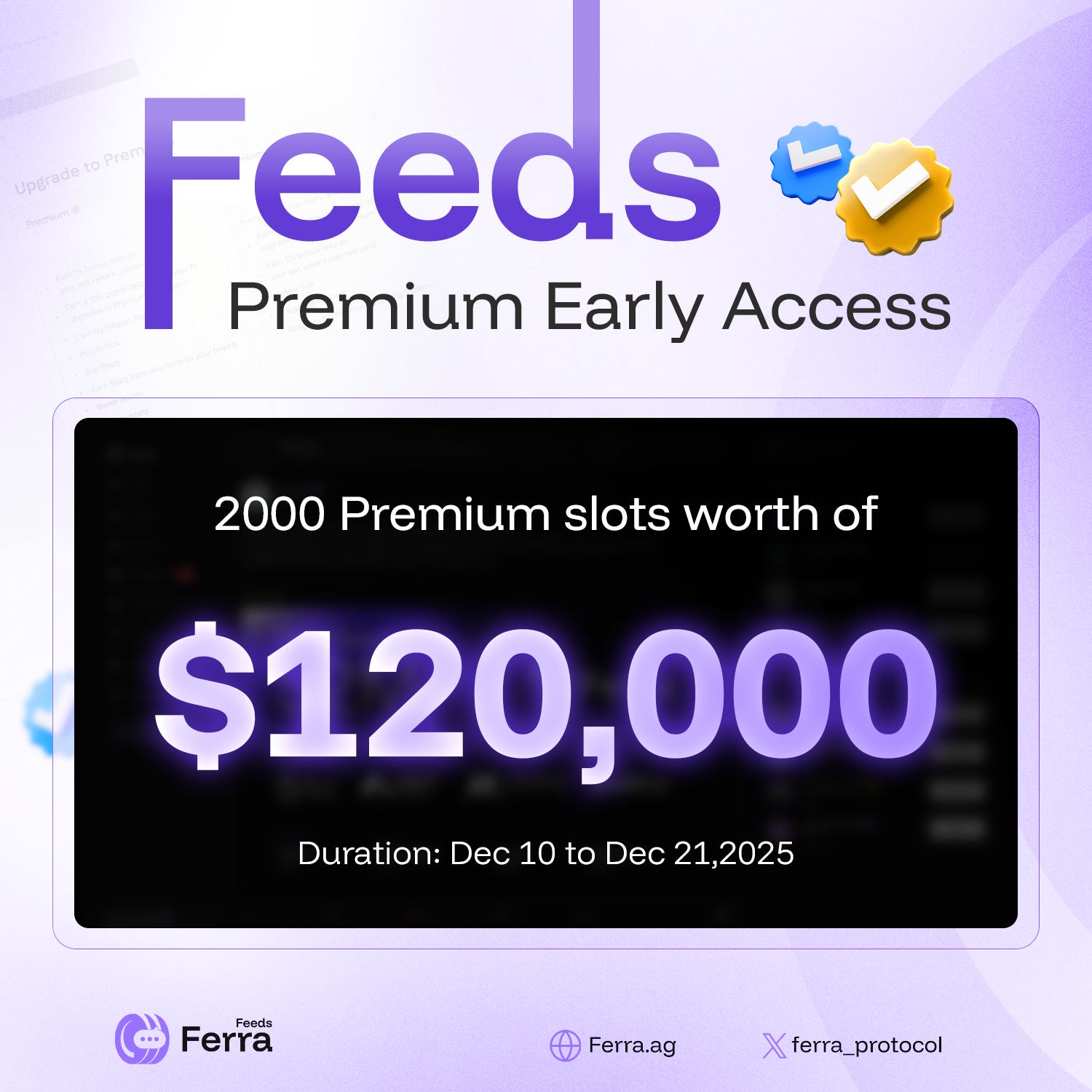 Feeds Released: LCM, Premium subscription & $120,000 Early Premium Access