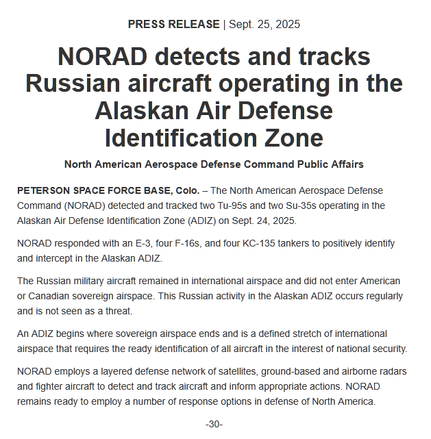 NORAD Detects and Tracks Russian Aircraft in Alaskan Air Defense ...