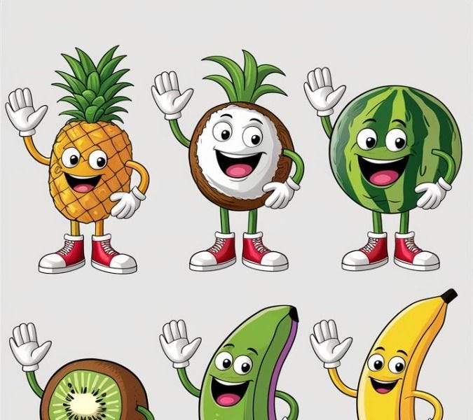Create Your Own Collection of Cartoon-Style Personified Fruits: A ...