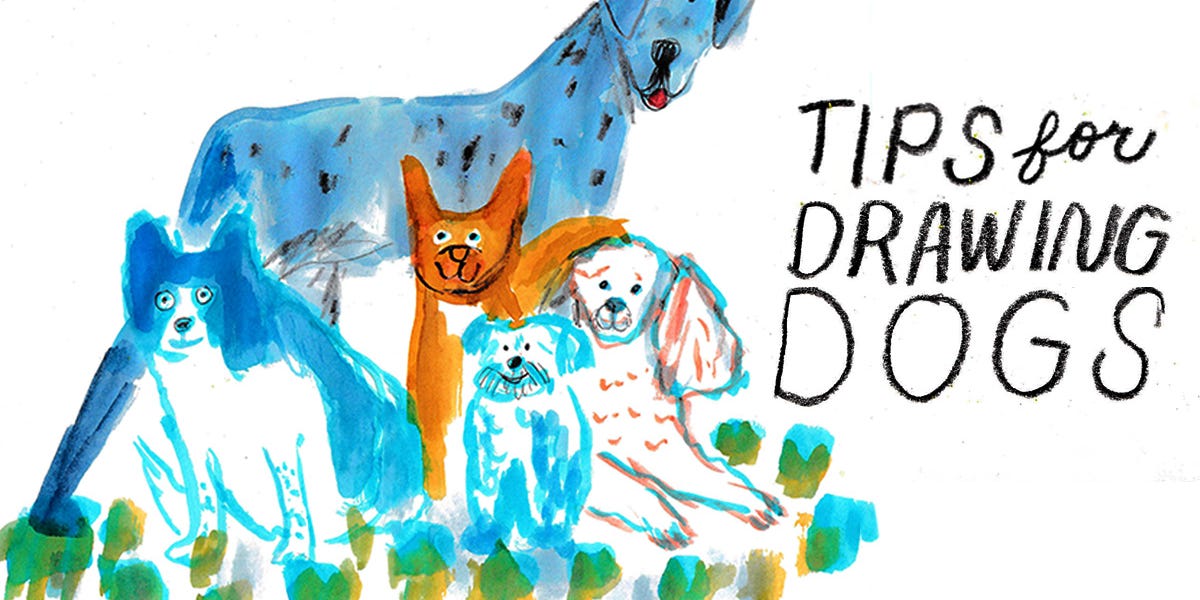 Three BIG tips for drawing dogs - by Beth Spencer