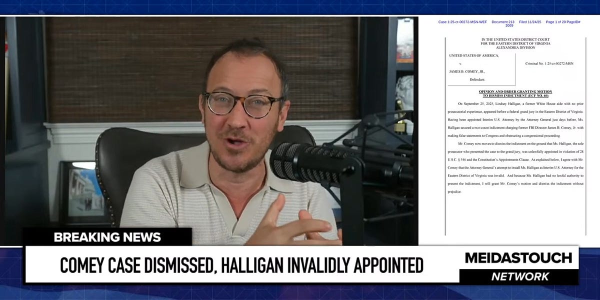BREAKING: COMEY, JAMES CASES DISMISSED