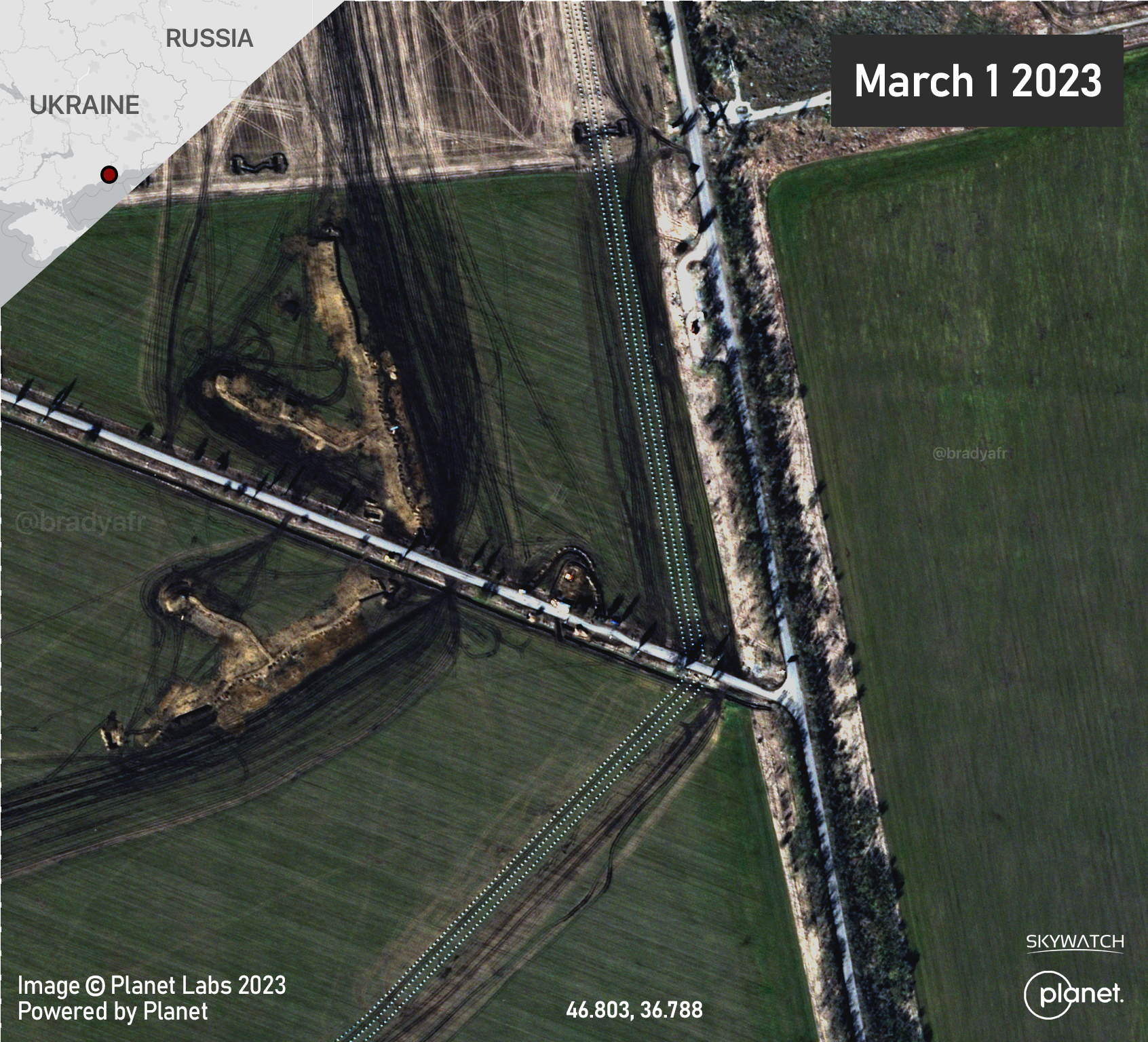 Russian field fortifications in Ukraine