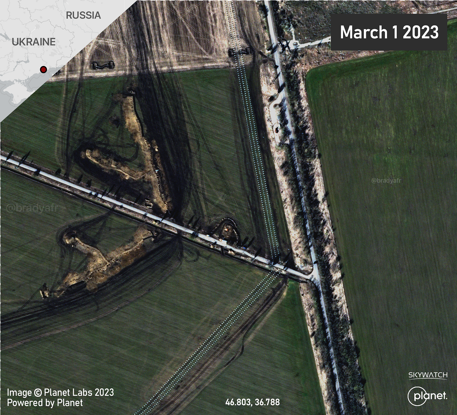 Russian field fortifications in Ukraine