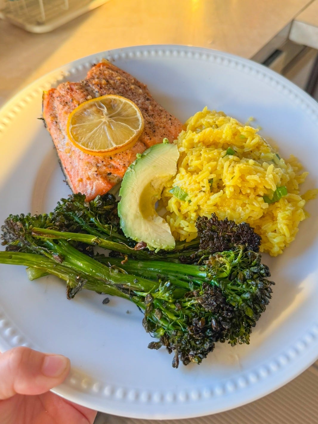 EASY Baked Salmon & Yellow Rice - by Jillian Glenn