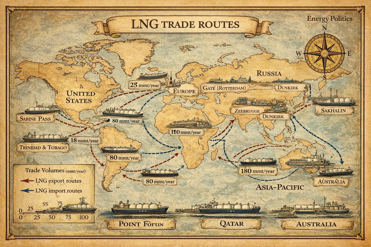 Mapping LNG: Trade Routes, Volumes, and Power