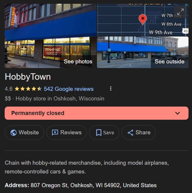 HobbyTown Oshkosh - The End of an Era