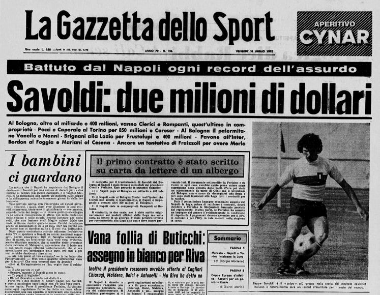 Due miliardi per Savoldi: quando Napoli scandalizzò l’Italia | Lo Slalom