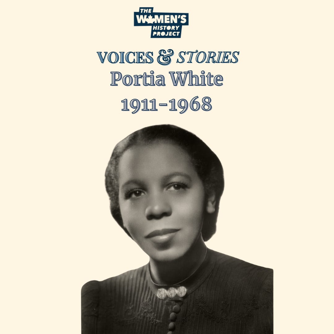 Portia White (1911-1968) - by The Women's History Project