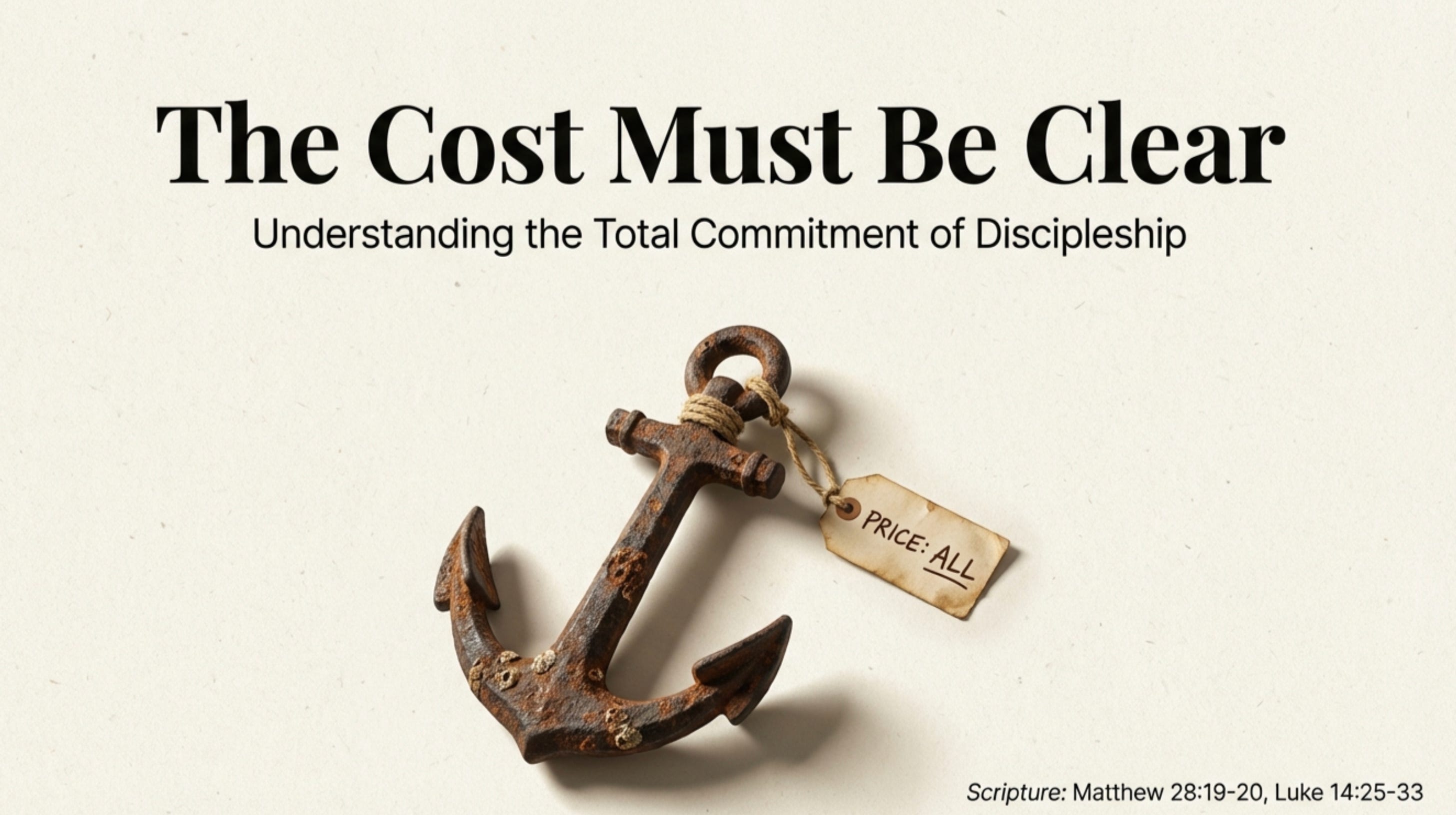 The Cost of Following Jesus Must Be Clear