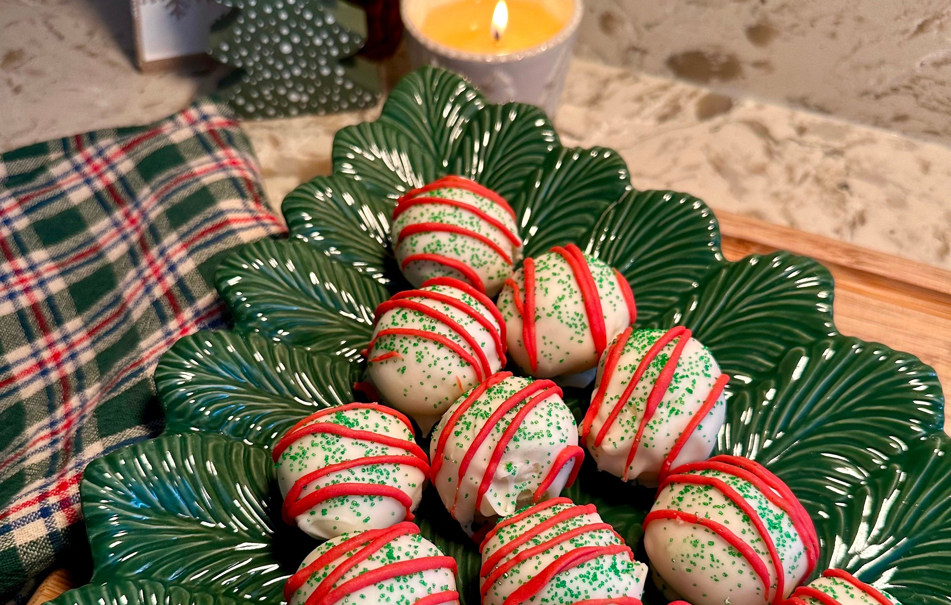 Christmas Tree Cake Truffles - by Coop's Kitchen