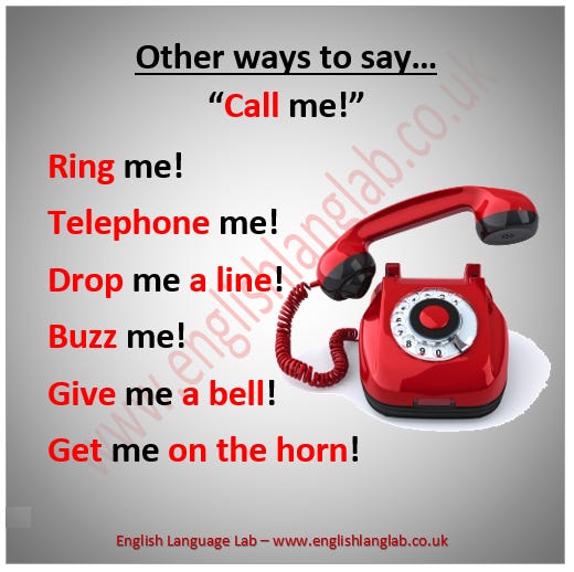 Words: Call me! - by Rachel Boyce - English Language Lab