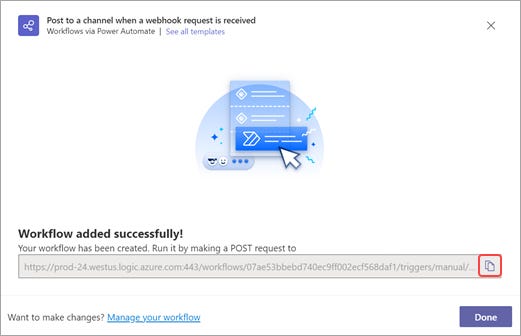 How to utilize the incoming webhook features in Microsoft Teams