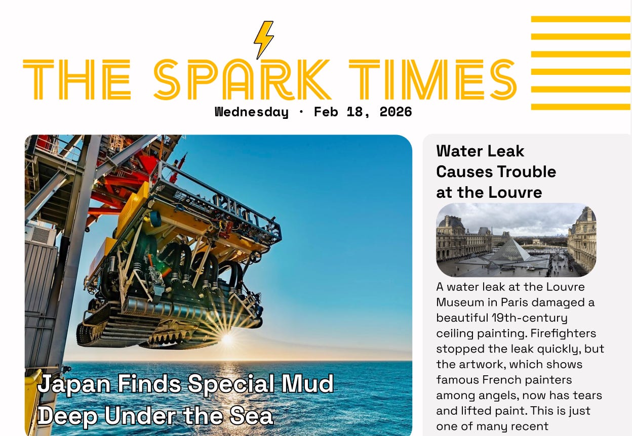 Feb 18, 2026: Japan Finds Special Mud Deep Under the Sea!