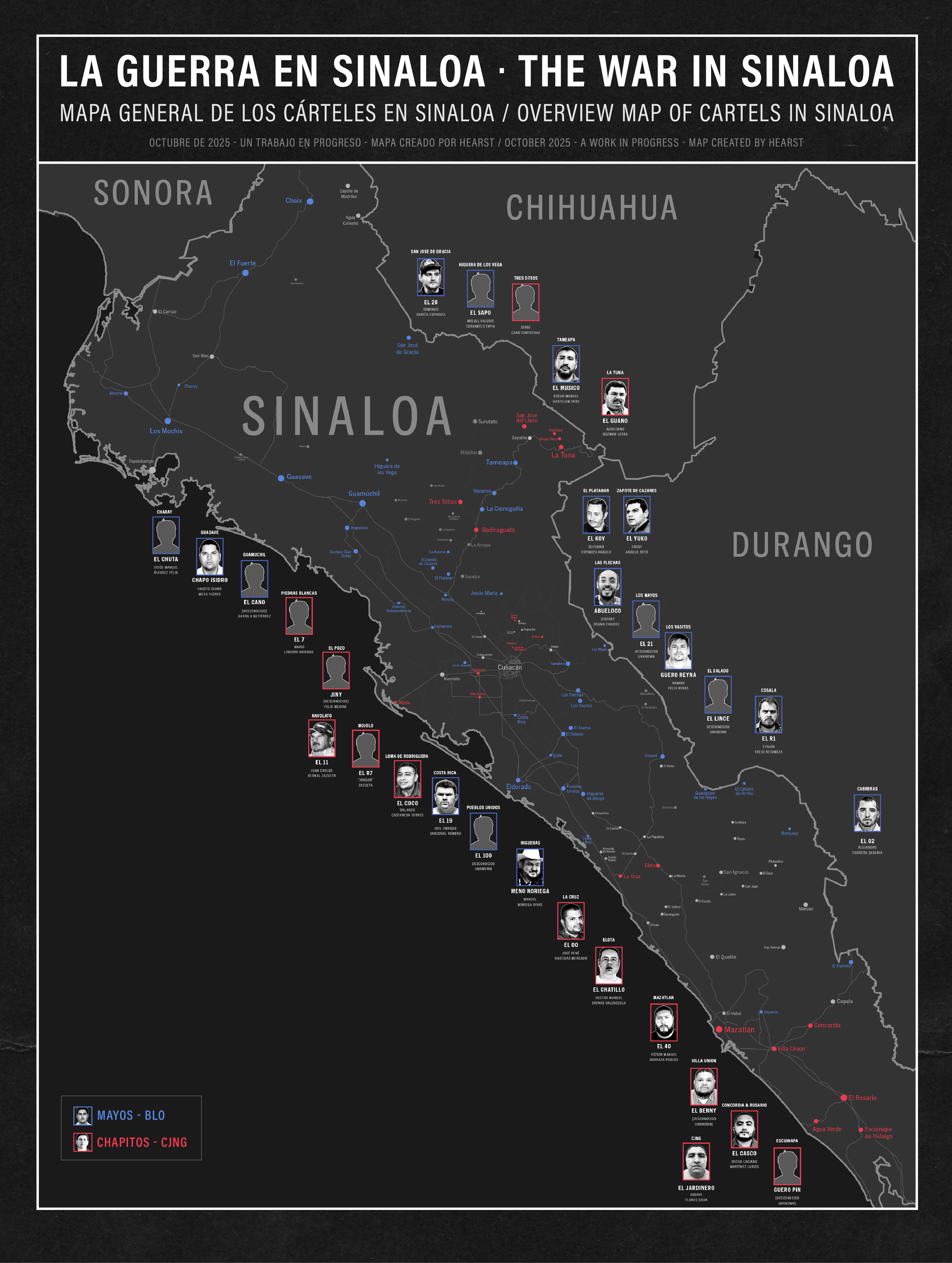 Sinaloa Cartel War Map - October 2025 - by Vivienne Hearst