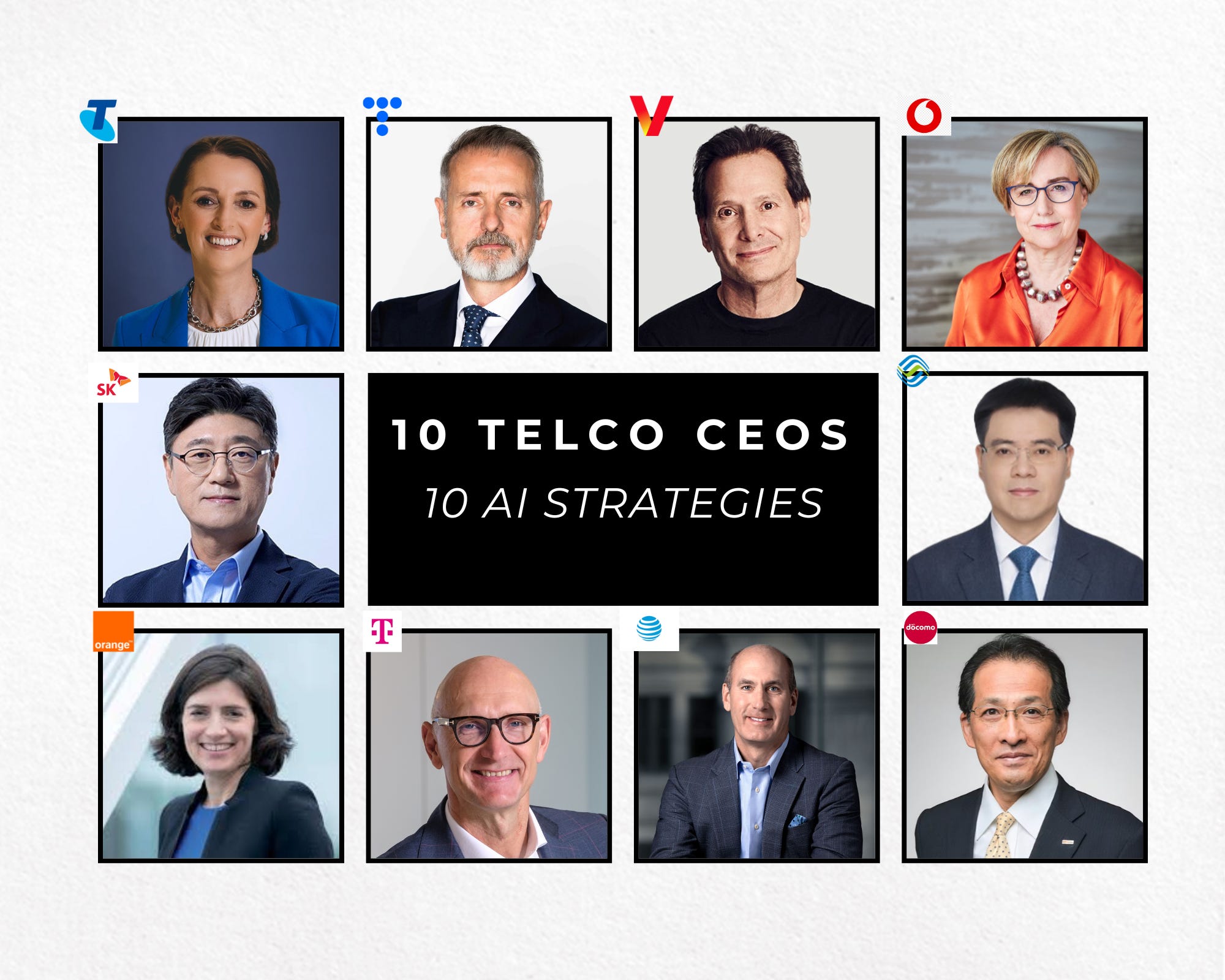 10 Telco CEOs, 10 AI Strategies