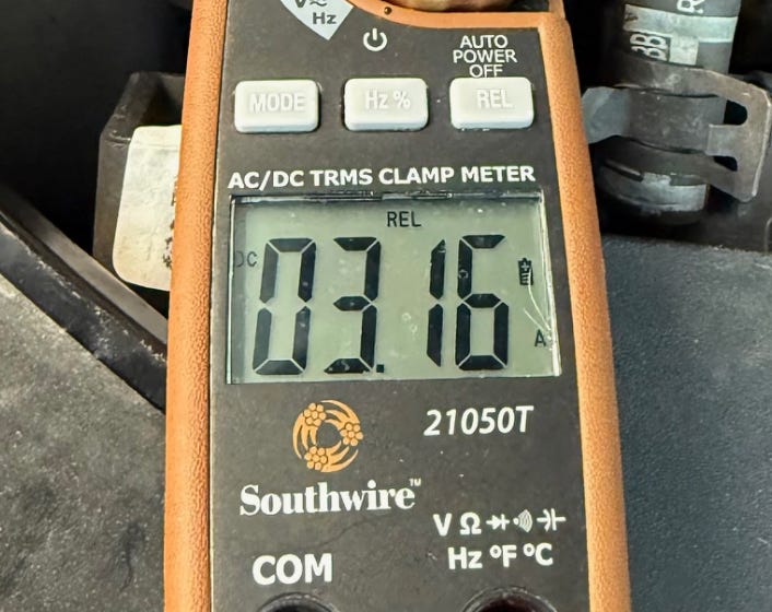 AC/DC Clamp Meter Testing for Parasitic Current Draw