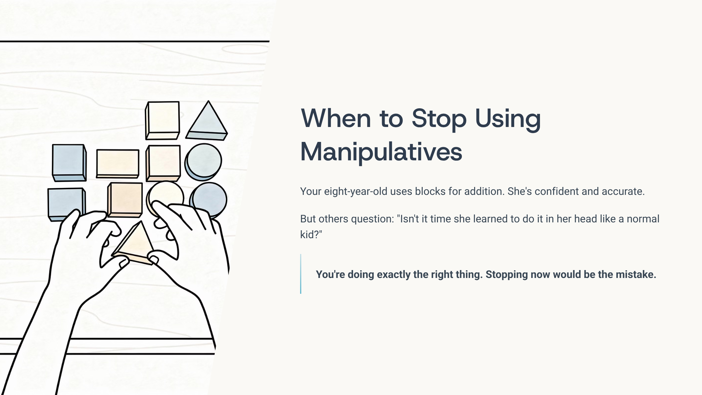 When to Stop Using Manipulatives (And Why Most Parents Stop Too Soon)