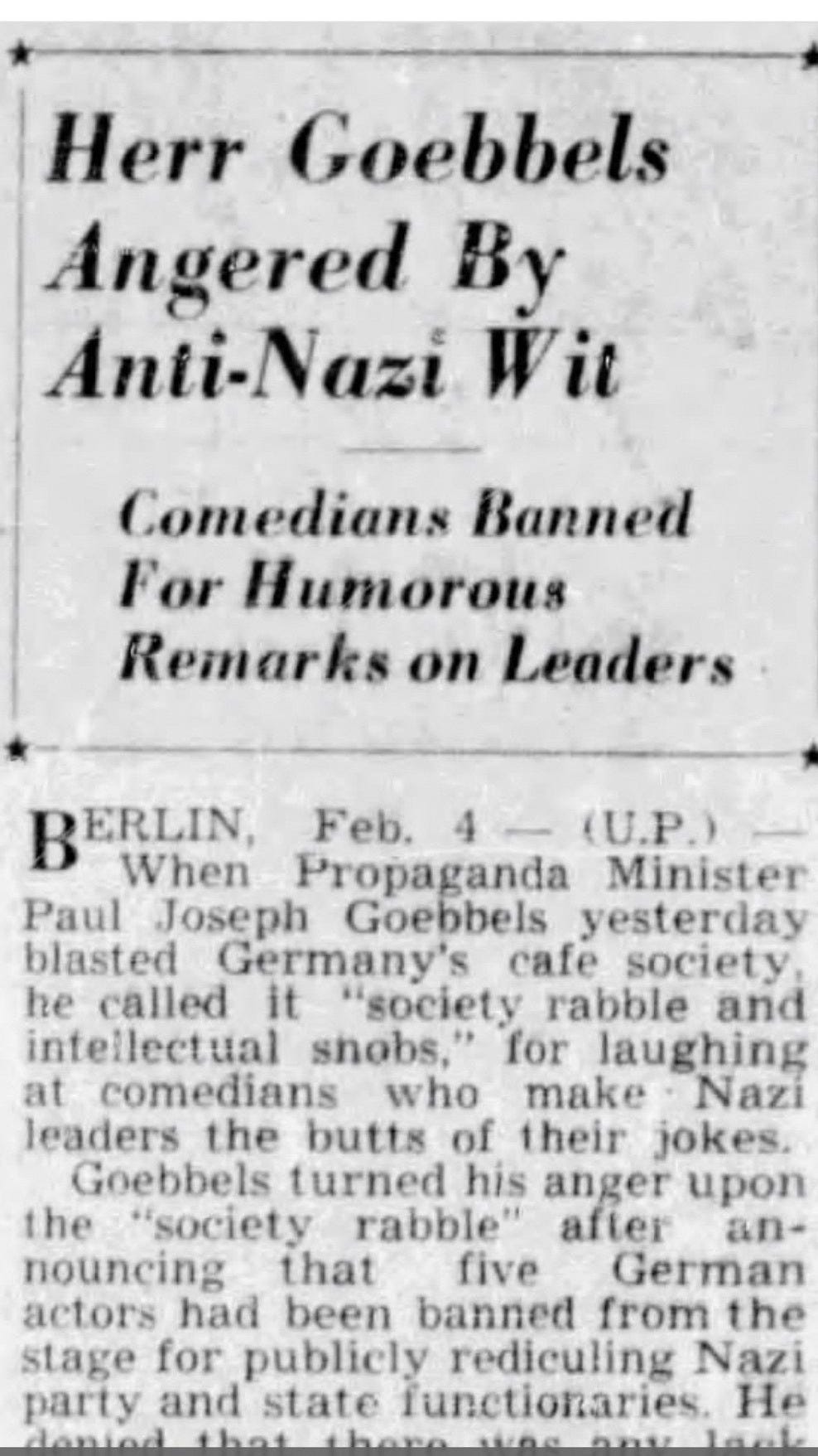 Goebbels Drives a Carr - by gene weingarten - The Gene Pool
