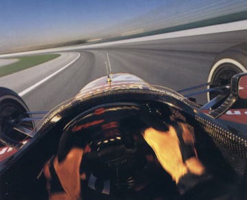 drivers view race car