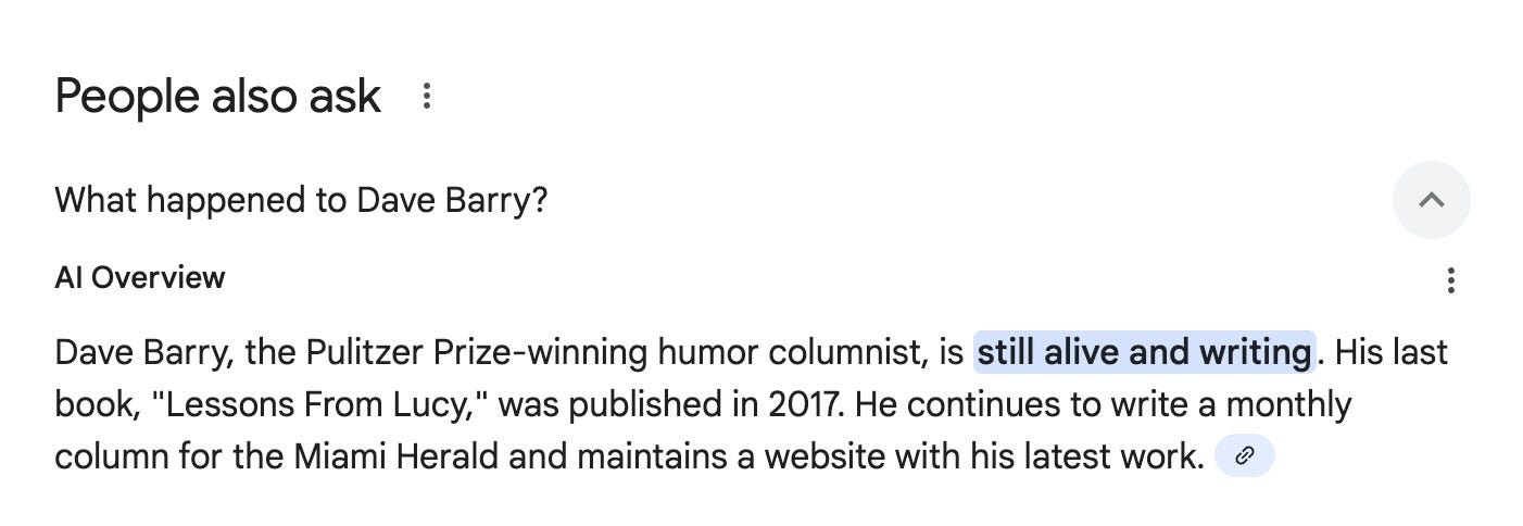 Death by AI - Dave Barry’s Substack