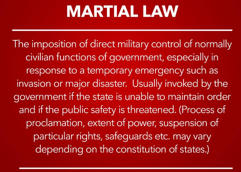 Five Things to Know if Martial Law is Declared and How to Prepare