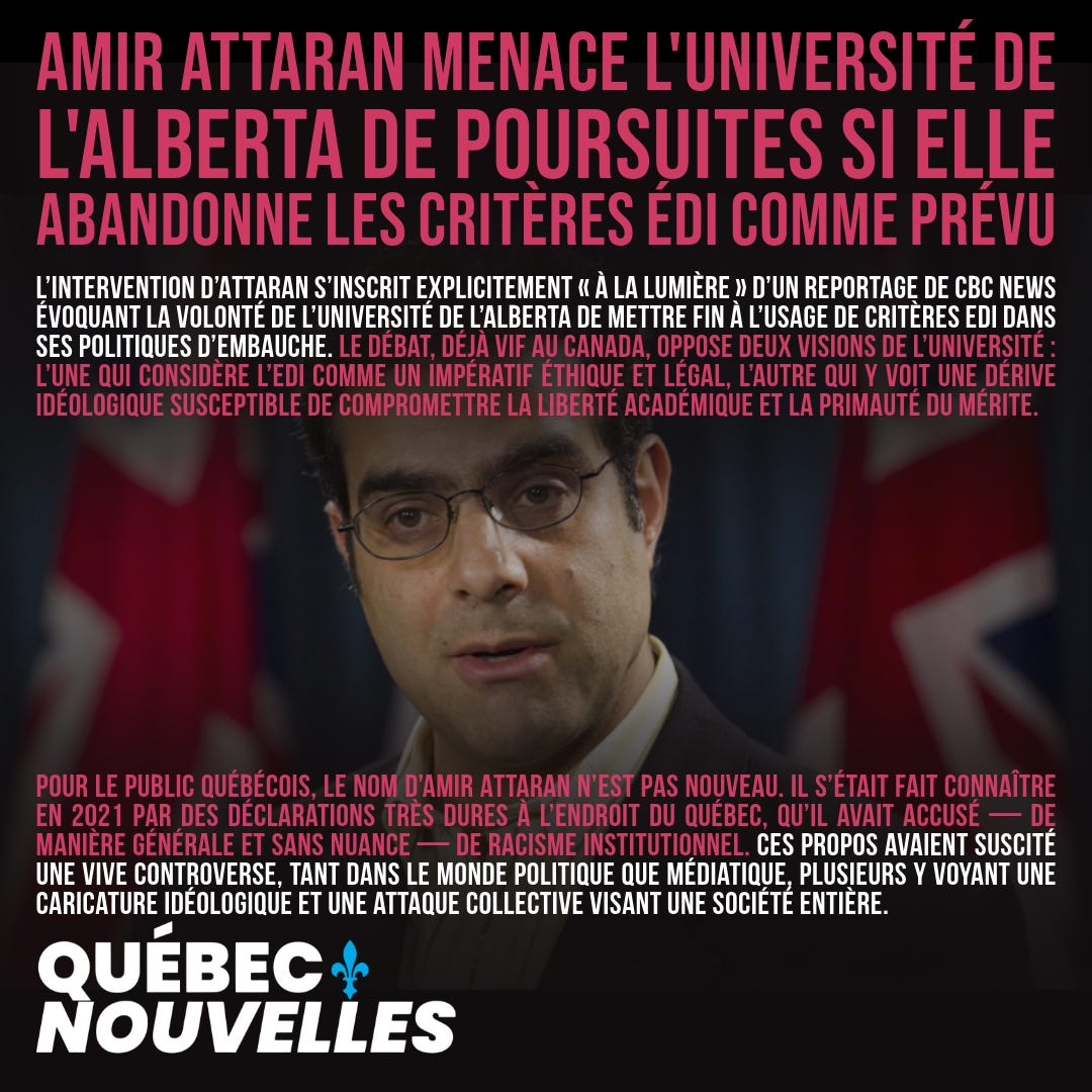 Amir Attaran menace l’Université de l’Alberta de poursuites si elle ...