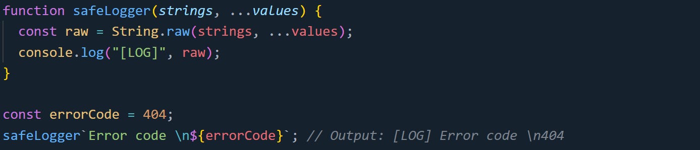How JavaScript String.raw Lets You Handle Escape Sequences Directly