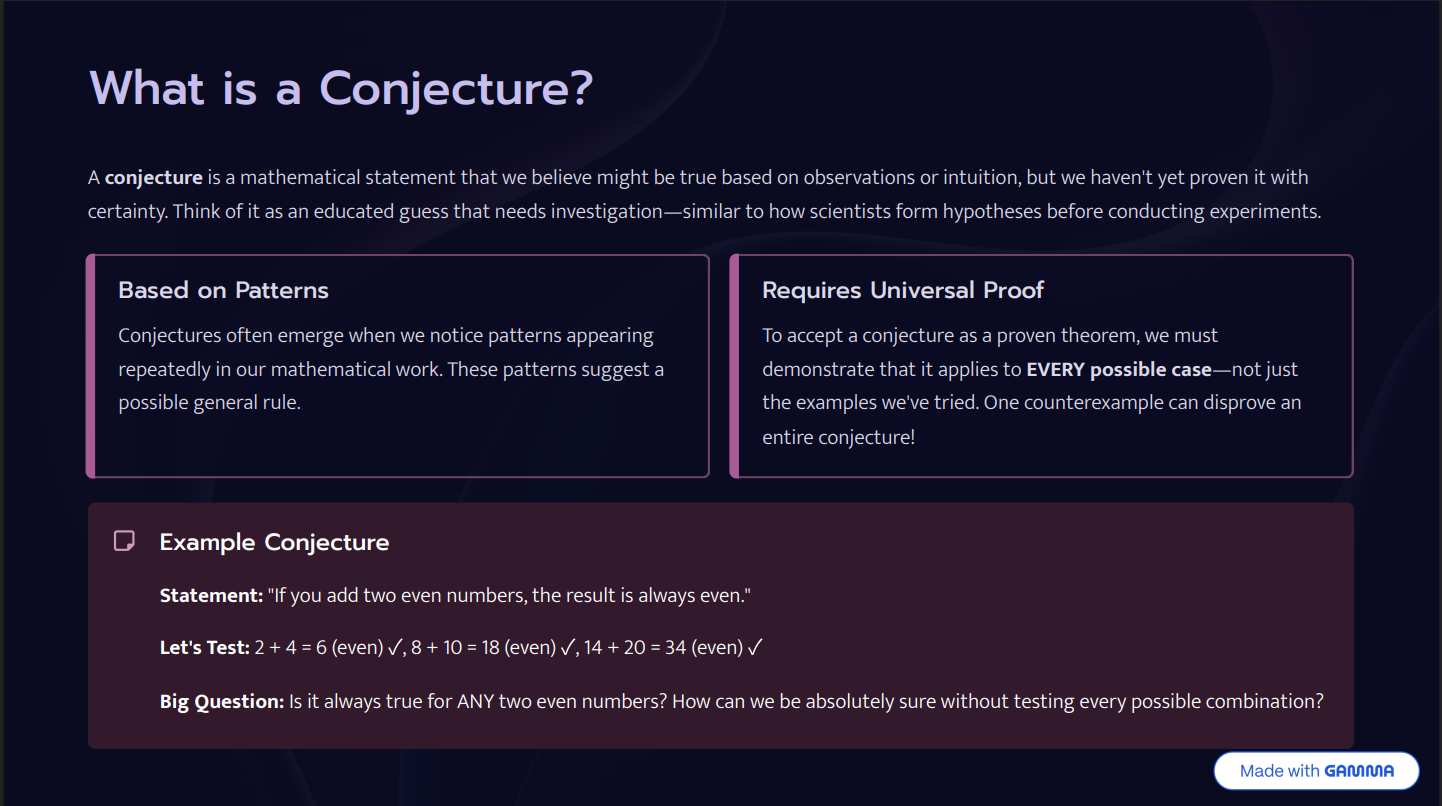 Proving Conjectures: Seeking Truth in Mathematics - A High School Math ...