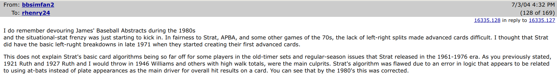 Was Strat-O-Matic's Old Formula Wrong? - by Daniel Evensen