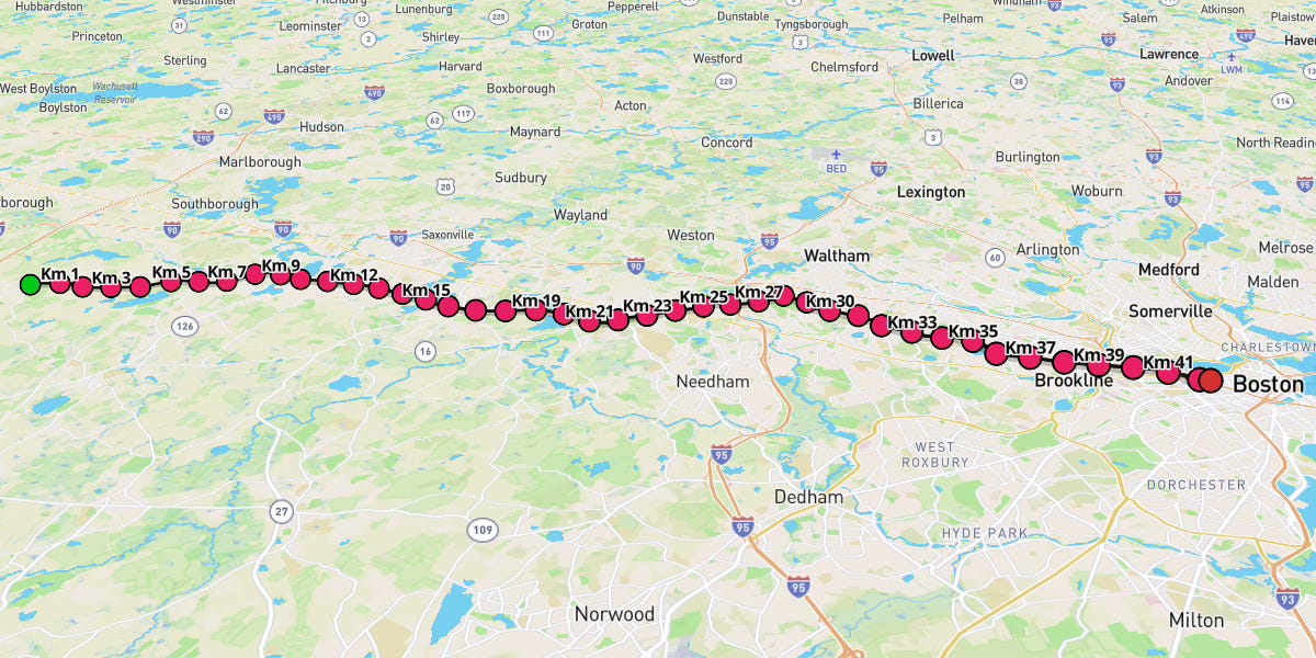 The 2025 Boston Marathon Course Guide - Metric Edition (Kilometers ...