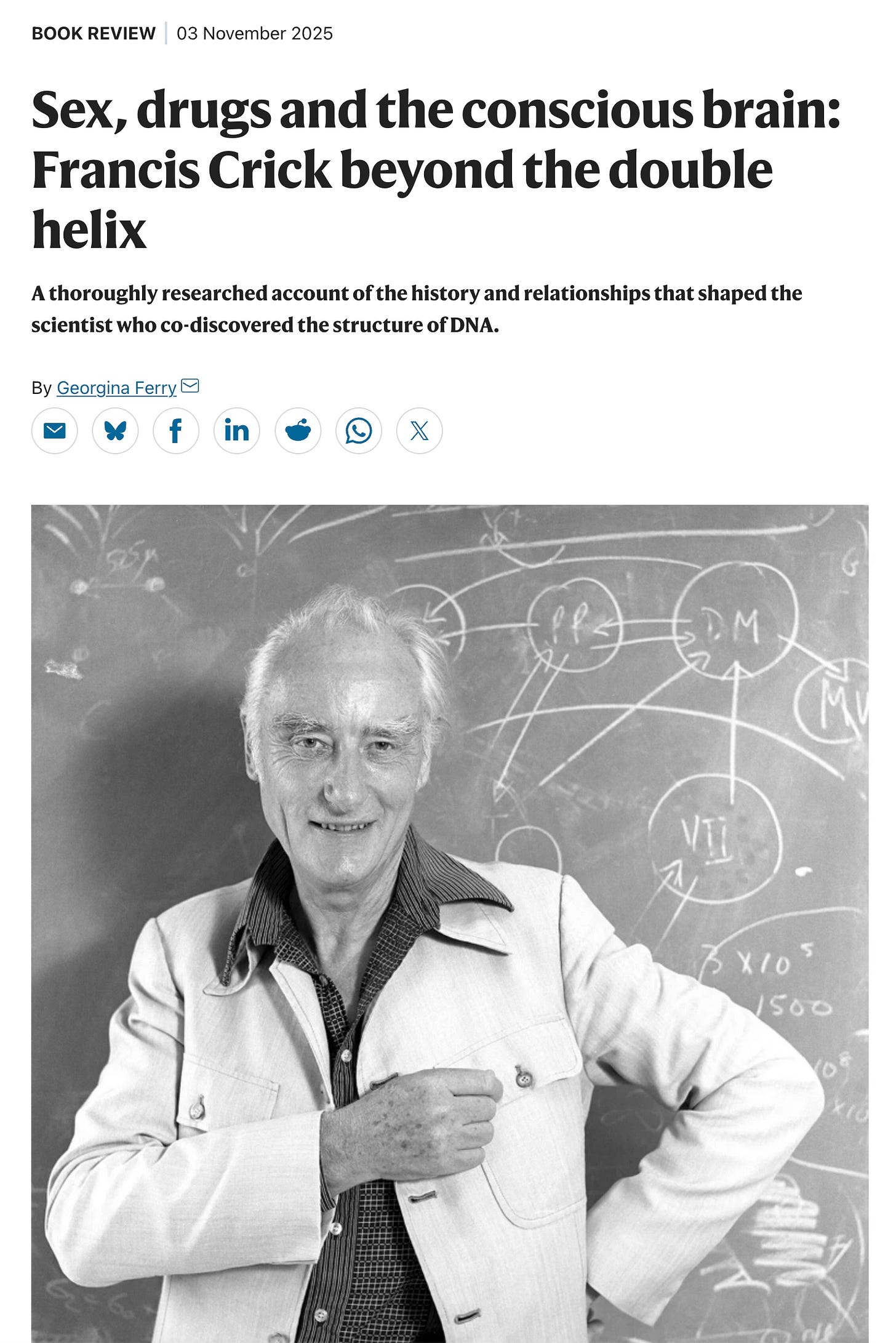 The Story of Francis Crick, a new masterpiece biography by Matthew Cobb