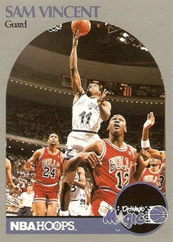 🏀 1990 Hoops Sam Vincent / Michael Jordan #223 🏀 CTMUH No. 12