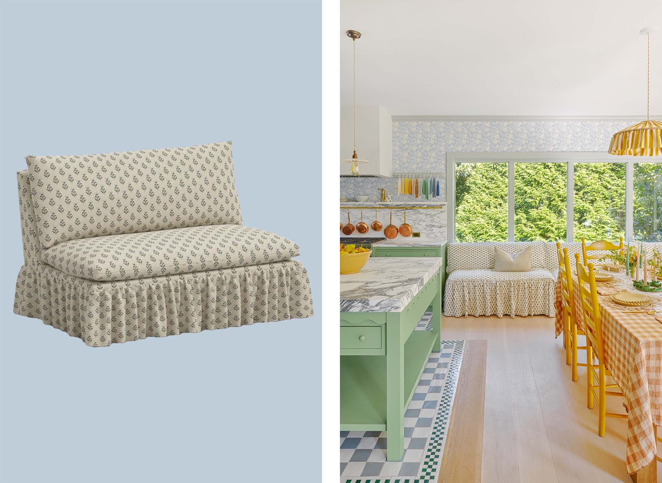 When You Want More Kitchen Seating But Not Bar Stools, Go for a Sofa