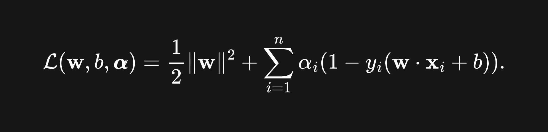 Optimising the Support Vector Machine using Lagrange multipliers (step ...