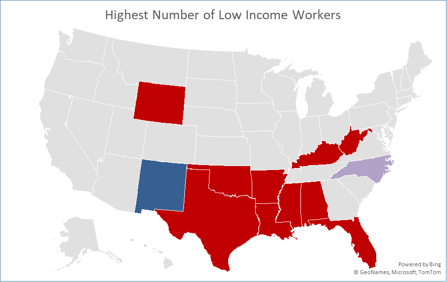 Red vs. Blue: The Geography of Low Wages - by Larry Walsh
