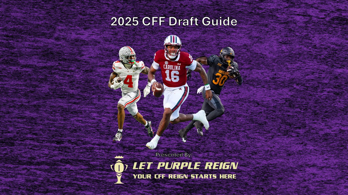 2025 CFF Draft Guide - Let Purple Reign