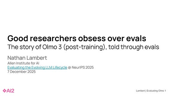Nathan Lambert (@natolambert): "Good researchers obsess over evals The ...