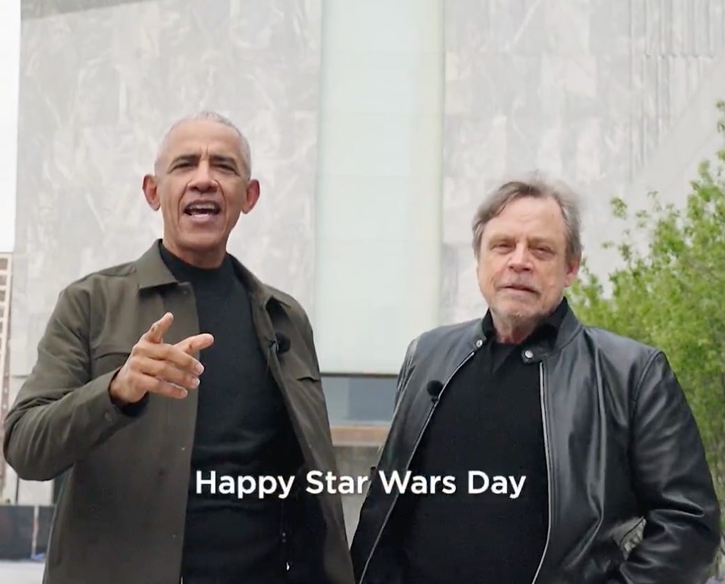 Obama and Mark Hamill Film May the 4th Promo for Presidential Center as ...