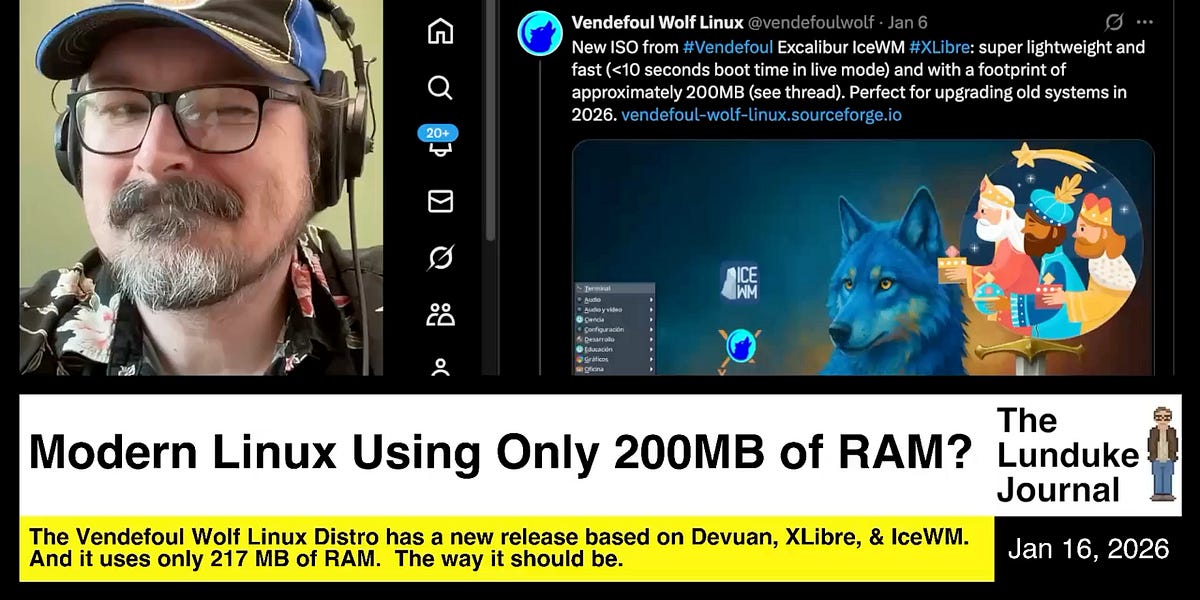 Modern Linux Using Only 200MB of RAM? - by Bryan Lunduke